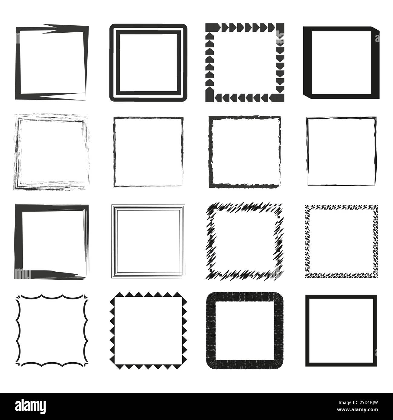 Decorative Frames Set Various Square Borders Simple Geometric