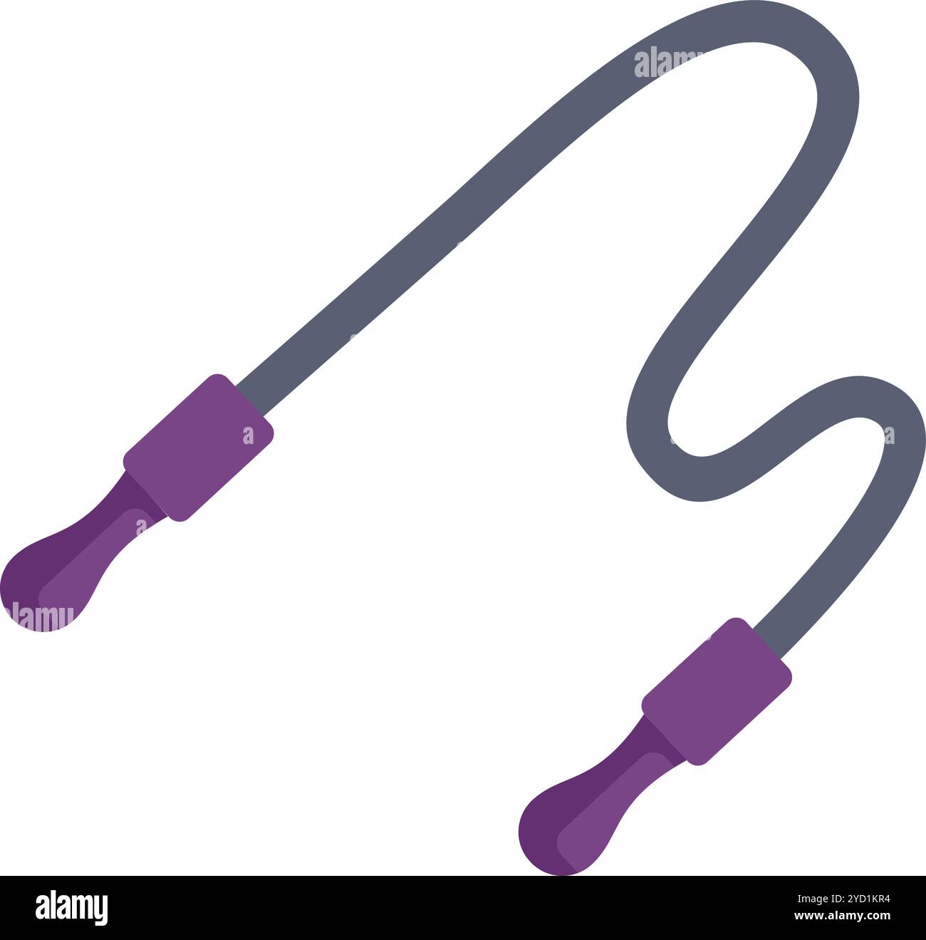 Skipping rope is lying on a white background, preparing for a fitness ...