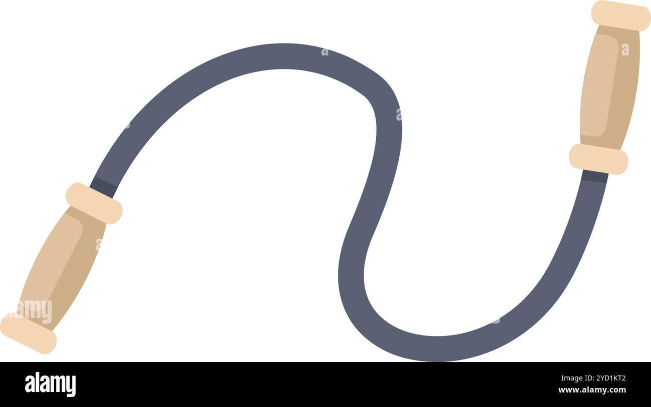 Blue skipping rope with wooden handles lying on white background Stock ...