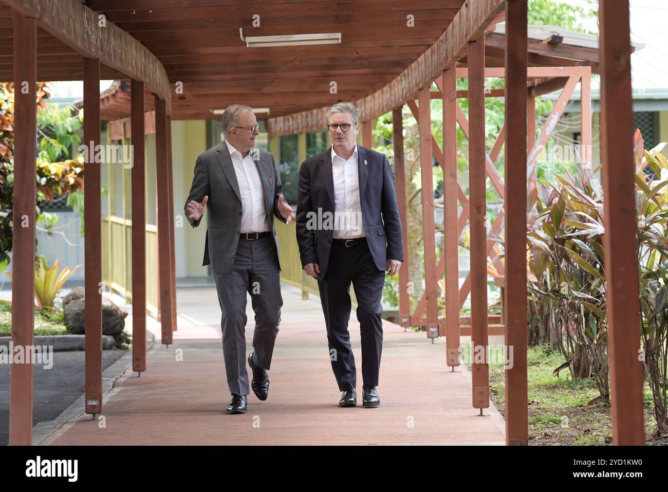 RETRANSMITTED CORRECTING DATE Prime Minister Sir Keir Starmer talking with Australian Prime ...