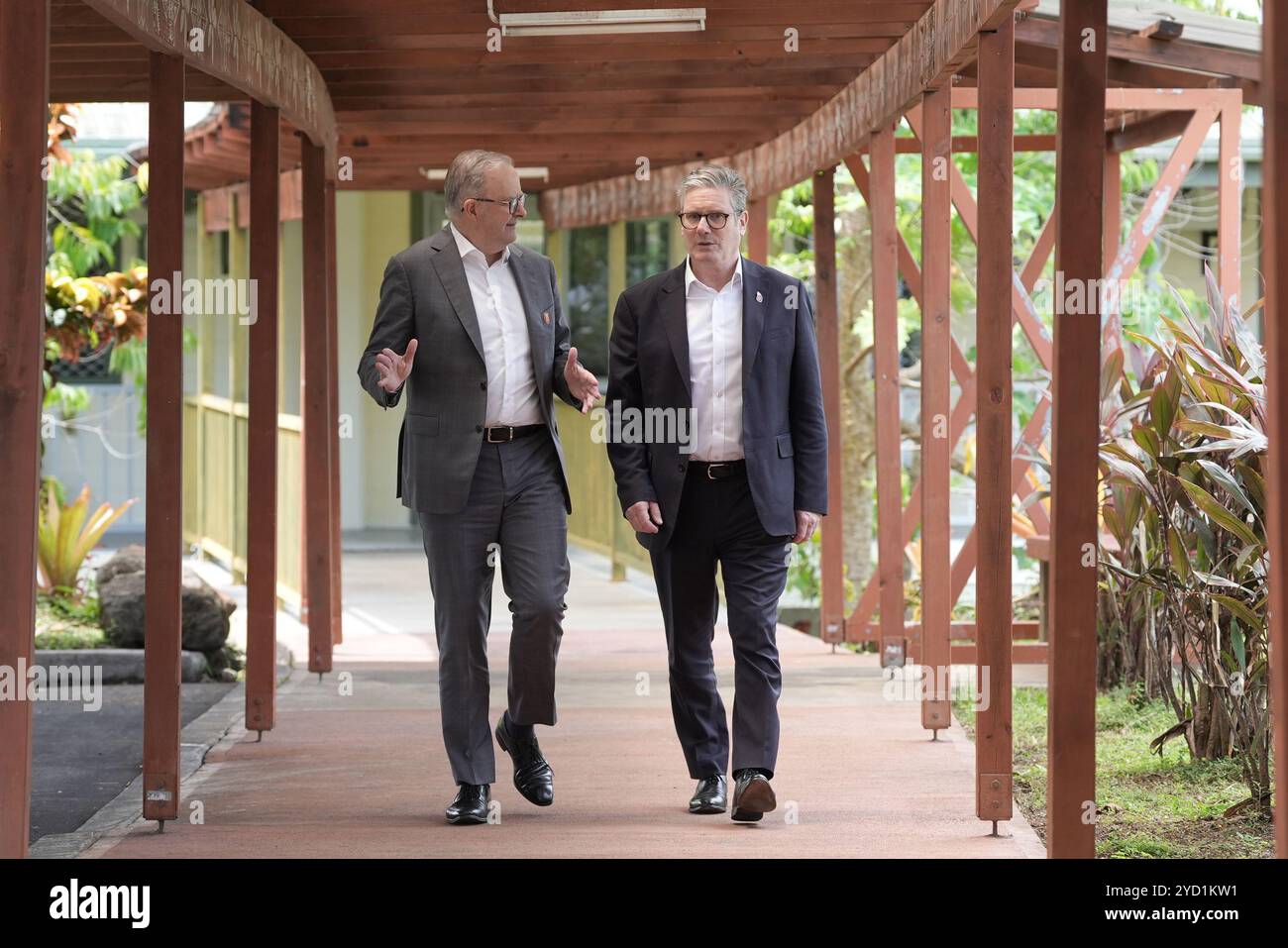 RETRANSMITTED CORRECTING DATE Prime Minister Sir Keir Starmer talking with Australian Prime ...