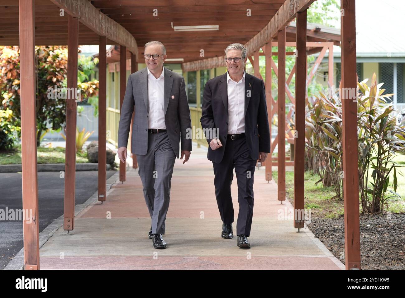 RETRANSMITTED CORRECTING DATE Prime Minister Sir Keir Starmer talking with Australian Prime ...