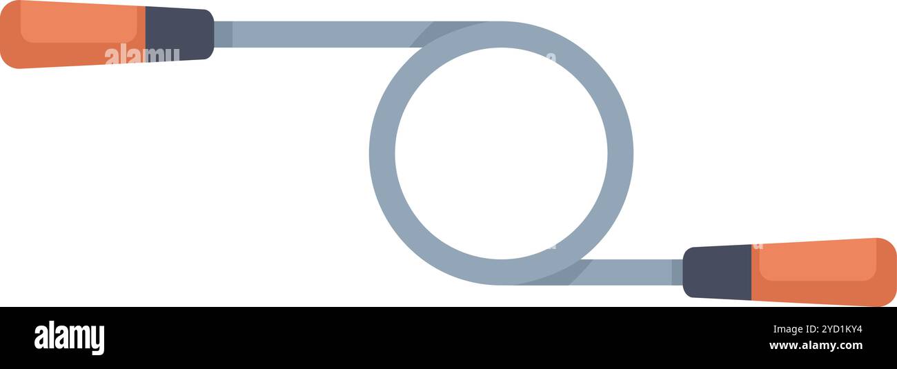 Gray jumping rope with orange handles lying on the floor, promoting ...