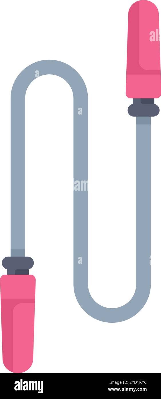 Pink and grey jump rope for fitness training isolated on white ...
