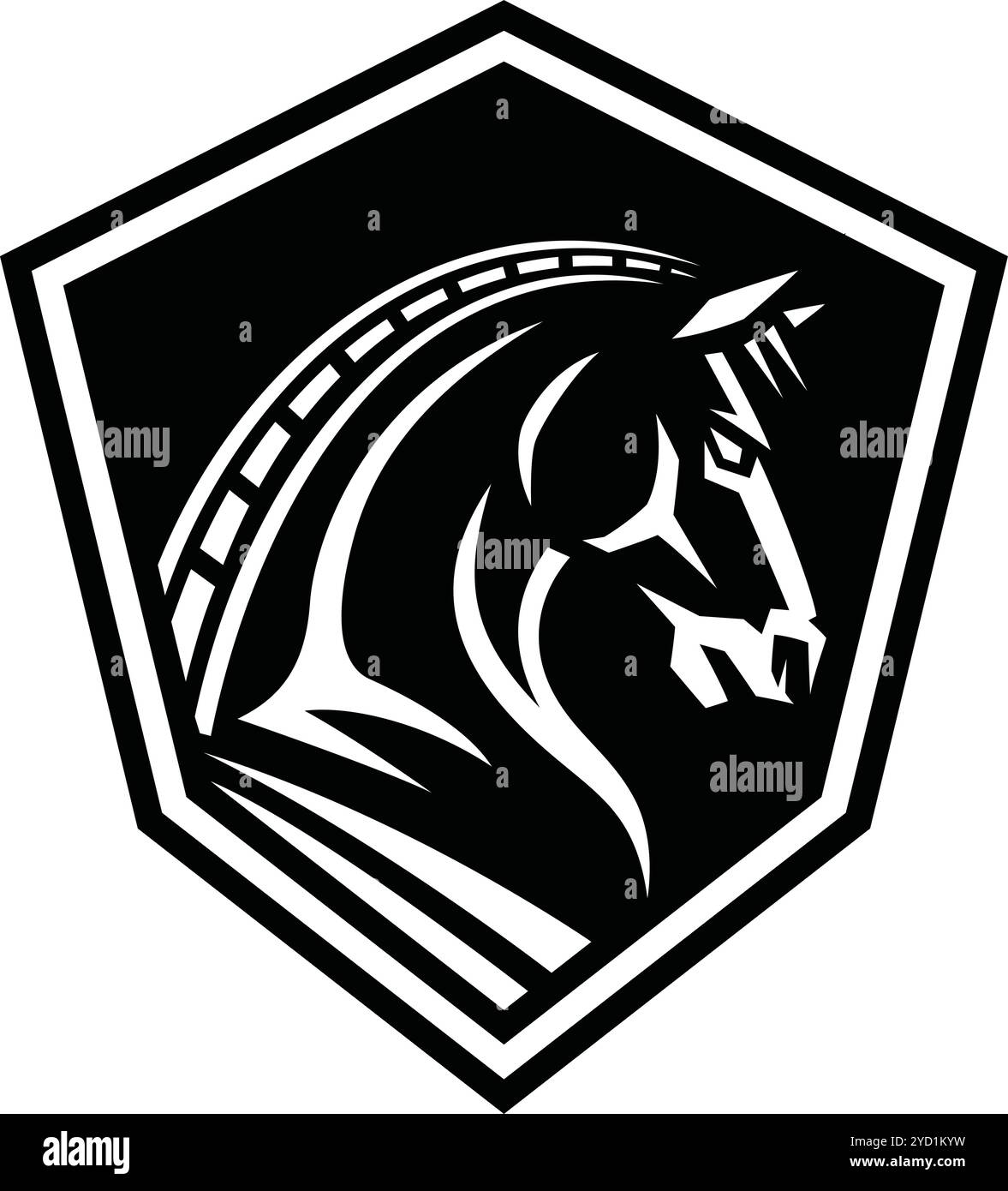 Black Horse Head Inside The Shield Stock Vector Image & Art - Alamy