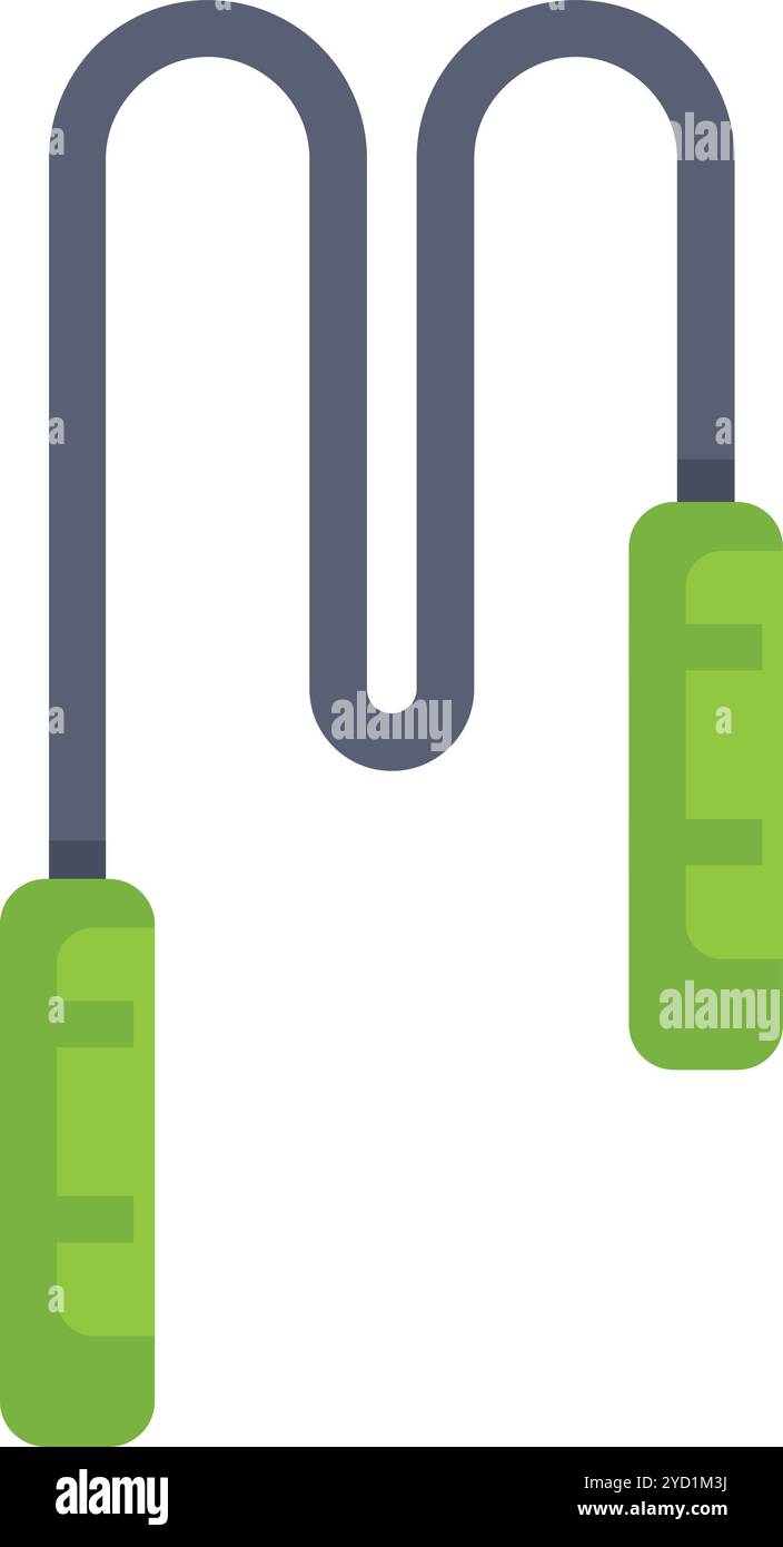 Green and grey jump rope for fitness training isolated on white ...