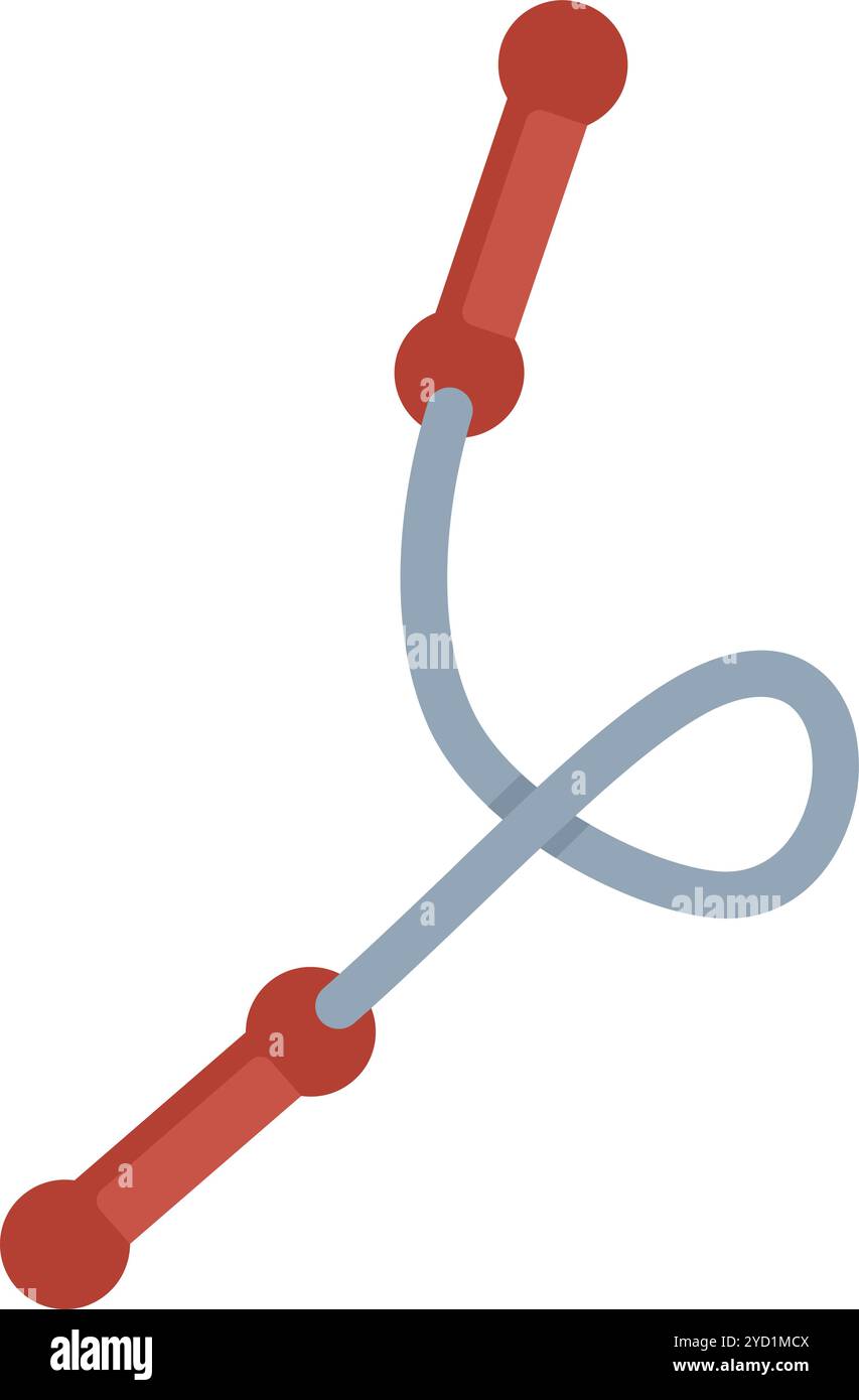 Red skipping rope lying on white background for exercise Stock Vector ...