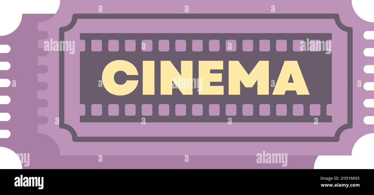Classic cinema ticket allowing access to a movie theater for a new ...