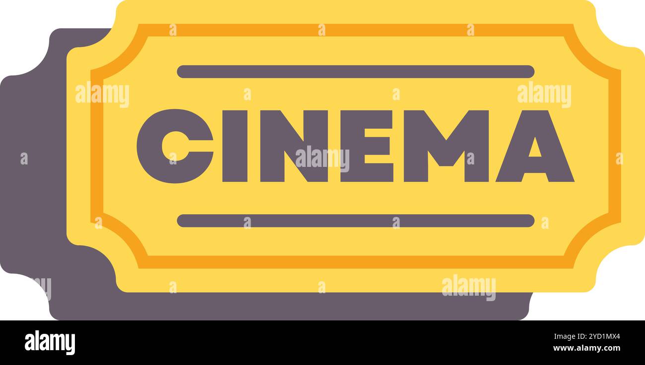 Yellow cinema ticket allowing one person access to a movie showing at ...