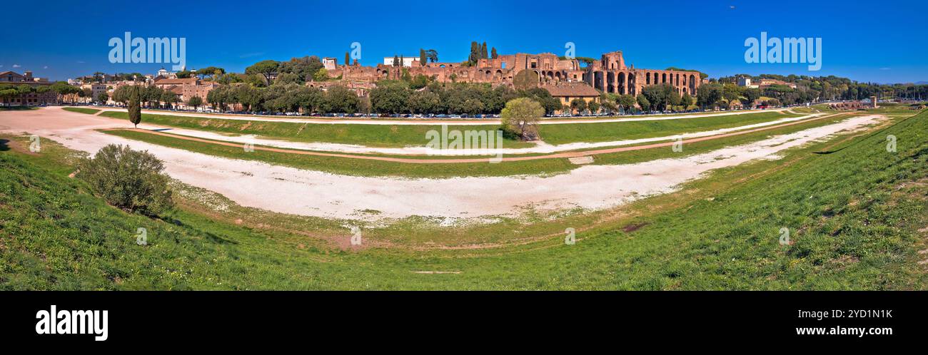The Circus Maximus and ancient Rome landmarks panoramic view Stock ...