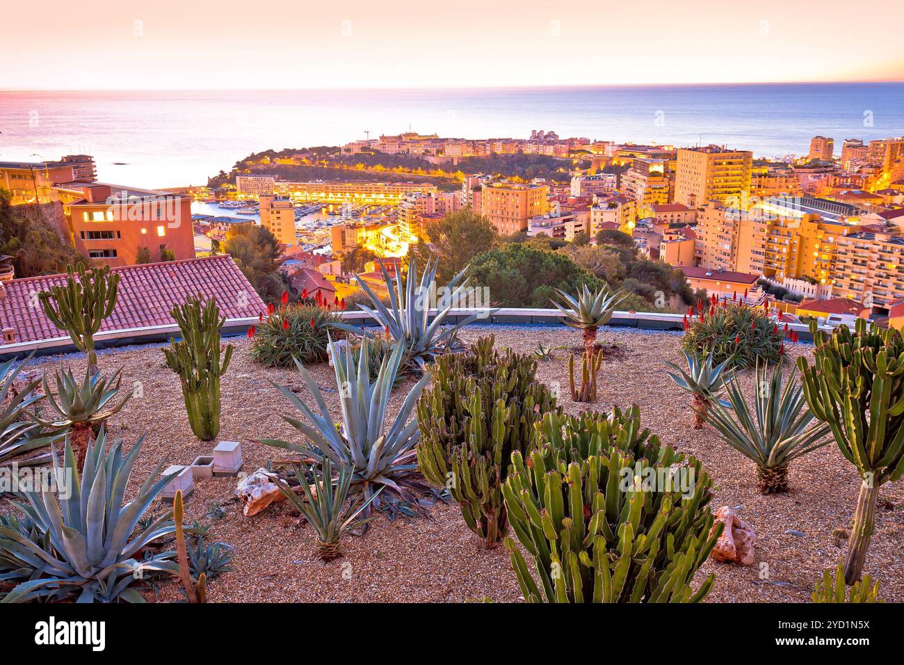 Monaco and Monte Carlo cityscape sunrise view Stock Photo - Alamy