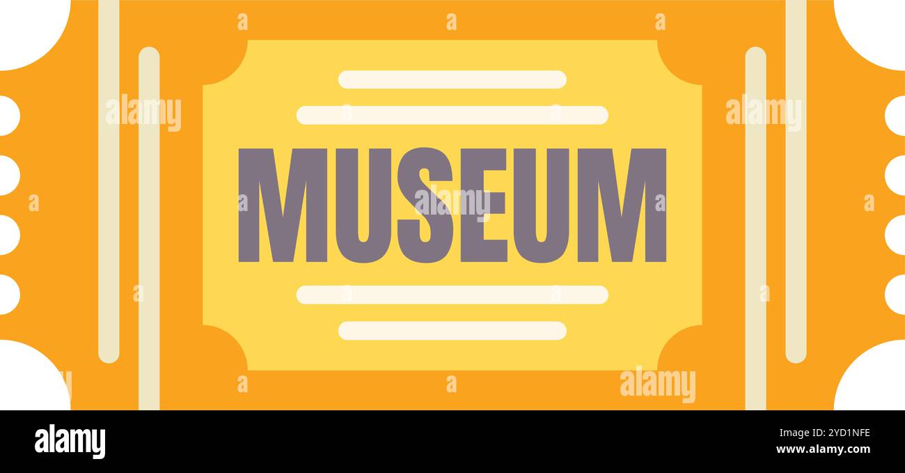 Simple yellow museum ticket inviting you to discover art, history, and ...