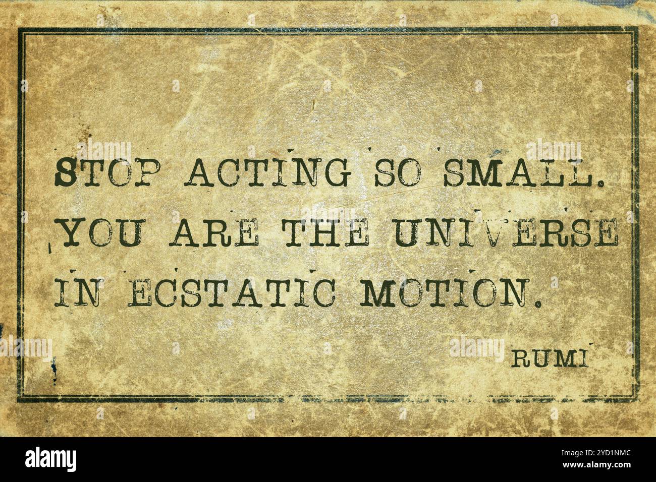 Act so small Rumi Stock Photo - Alamy