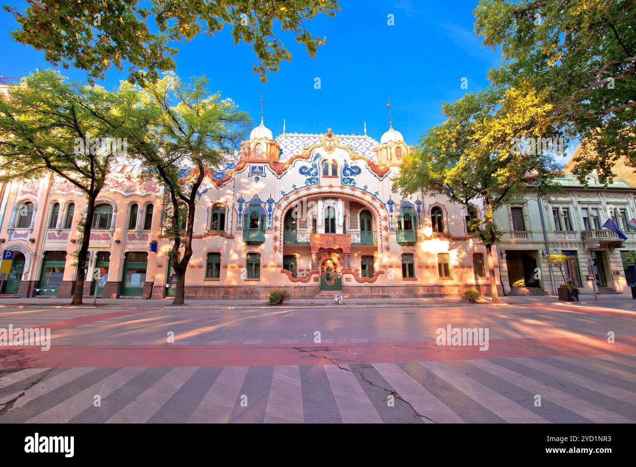 Subotica colorful street architecture view Stock Photo - Alamy