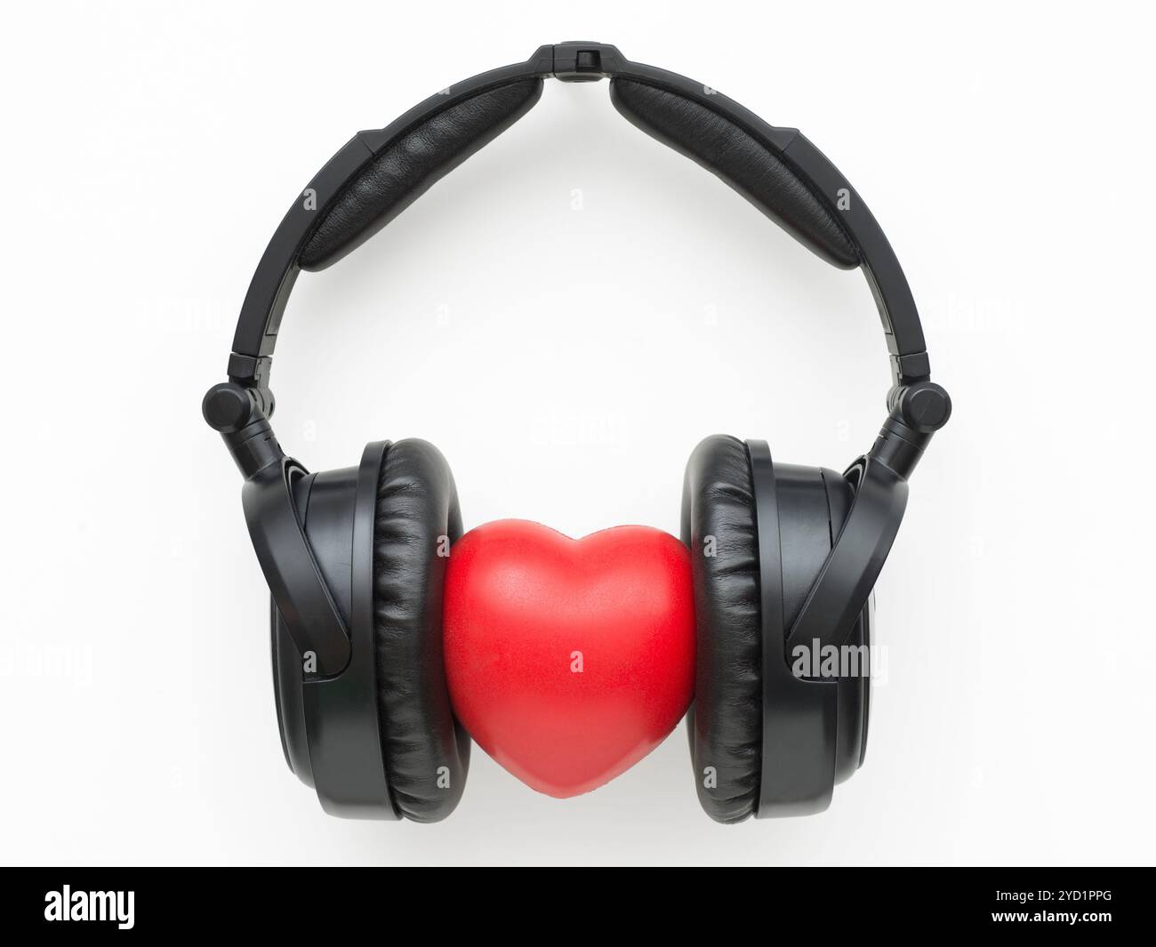 Headphones with heart Stock Photo - Alamy