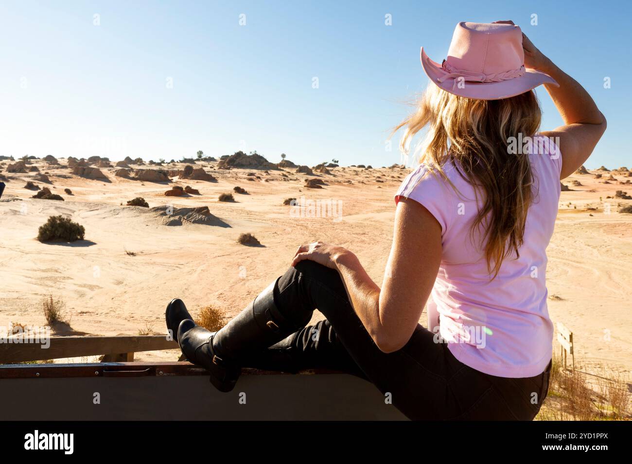 Woman in the Australian Desert Stock Photo - Alamy