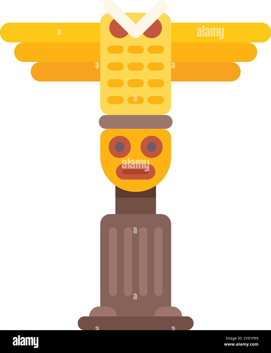 Traditional first nations totem pole representing a wise ancestor ...