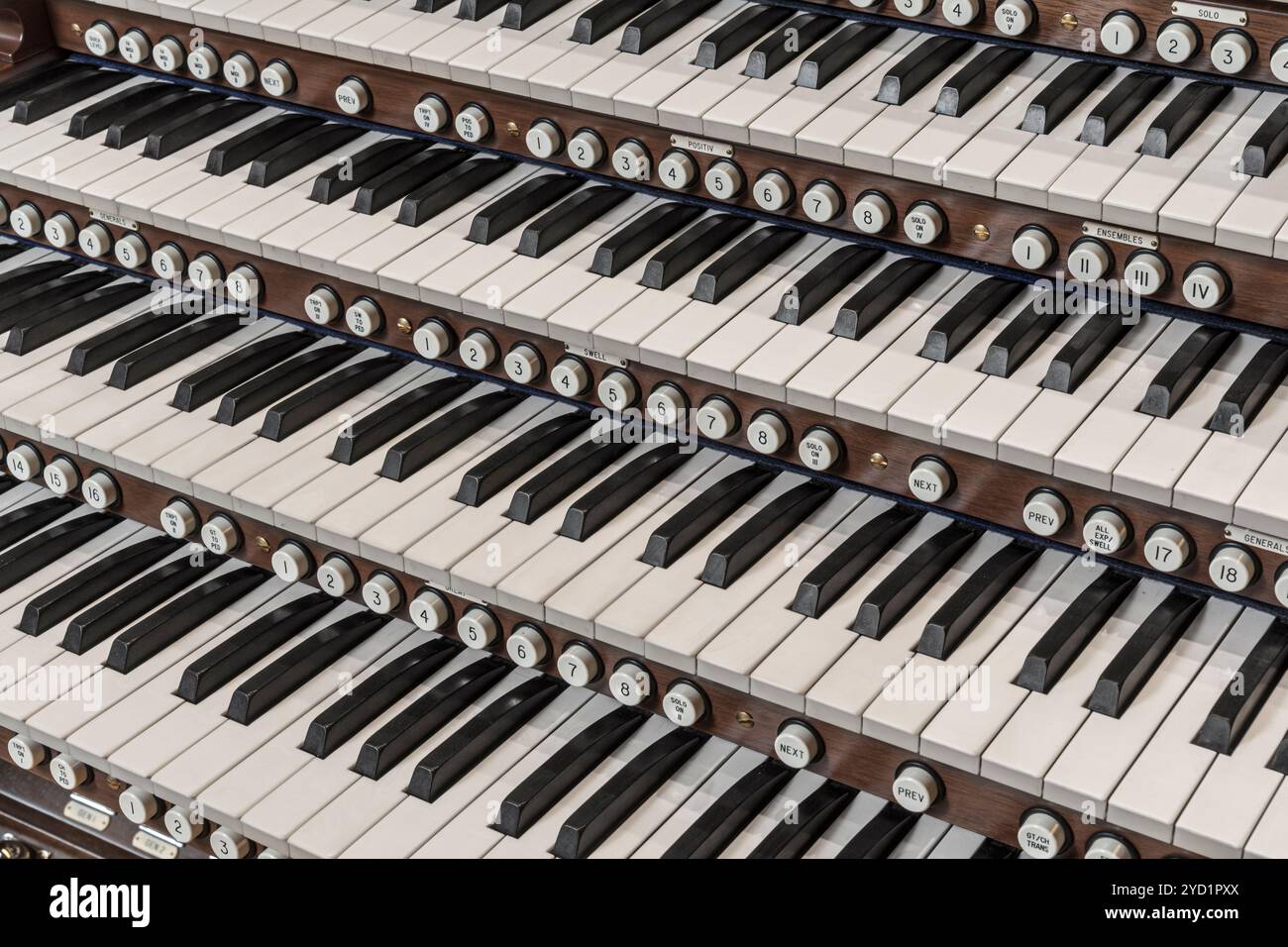 Organ console keyboard detail Stock Photo - Alamy