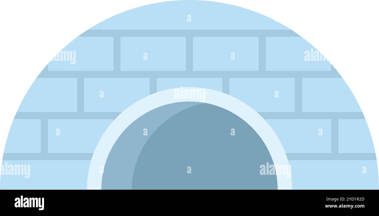 Traditional round igloo made of ice bricks for living in wintertime ...