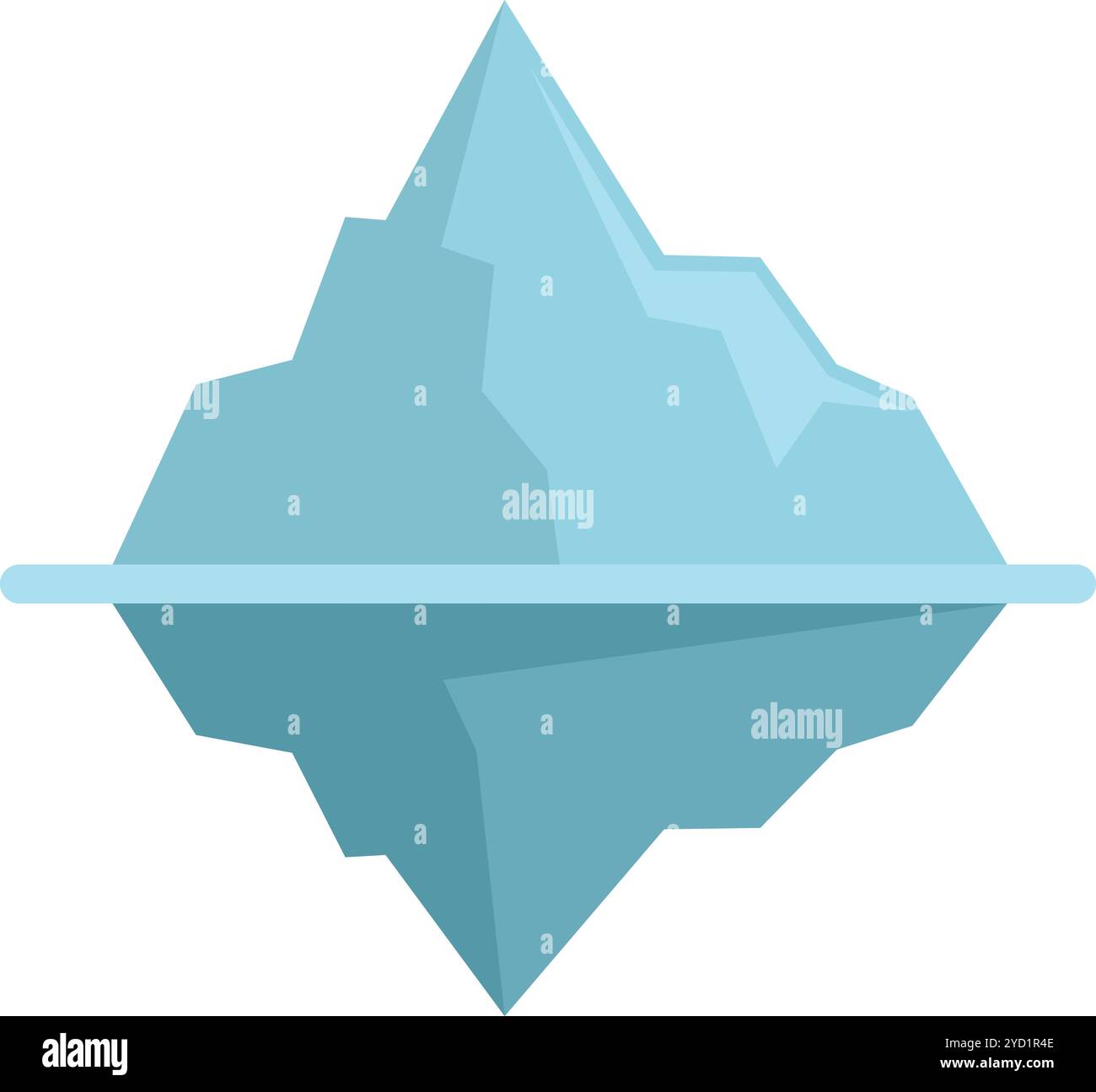 Large iceberg floating on water surface with underwater part visible ...