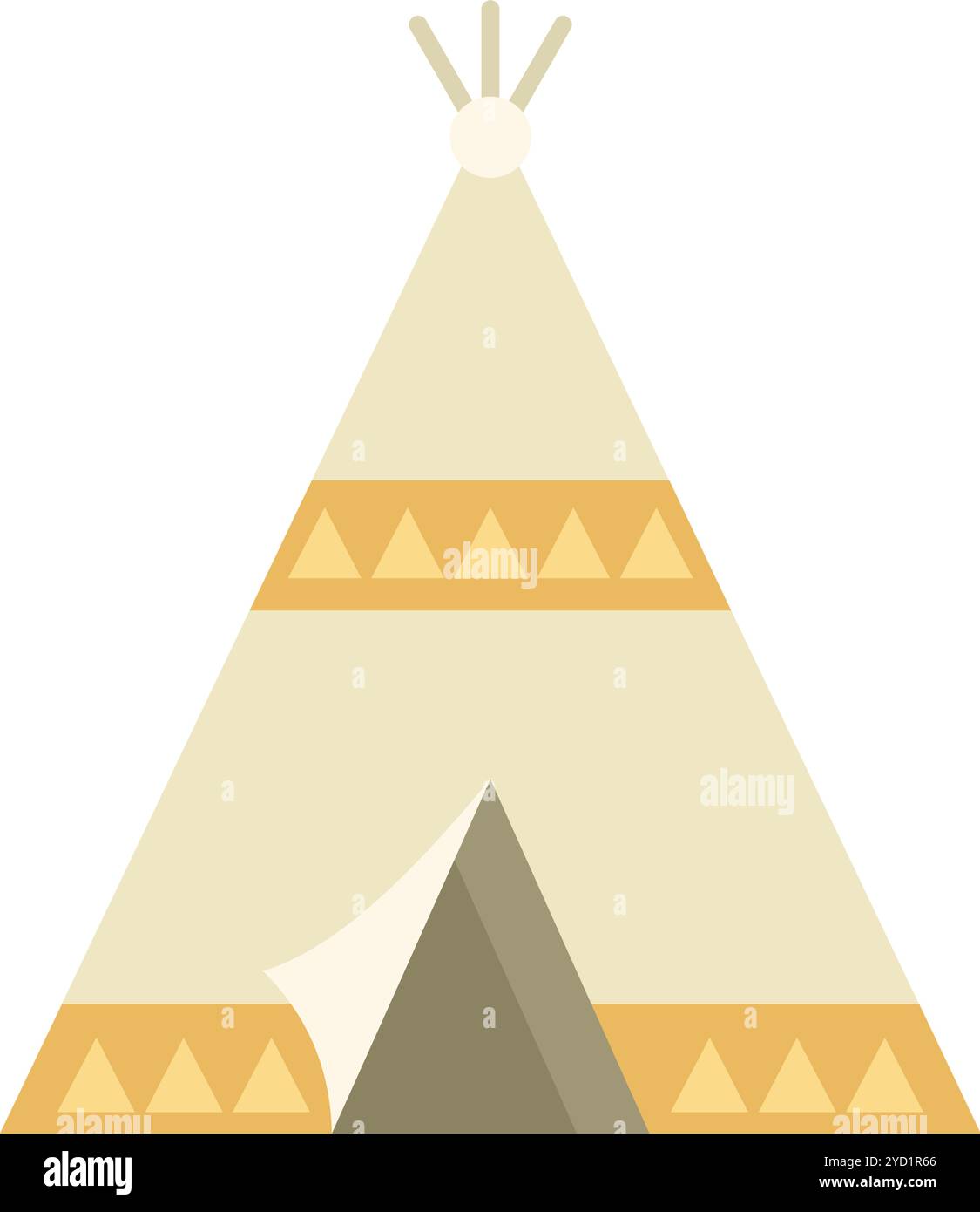 This illustration features a traditional native american teepee ...