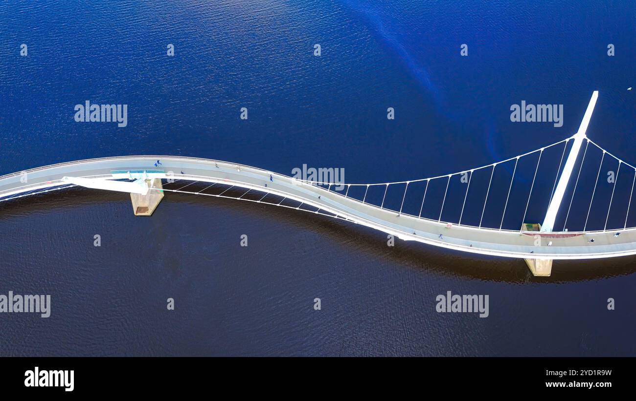 Peace Bridge over River Foyle in the City of Derry aka Londonderry in ...