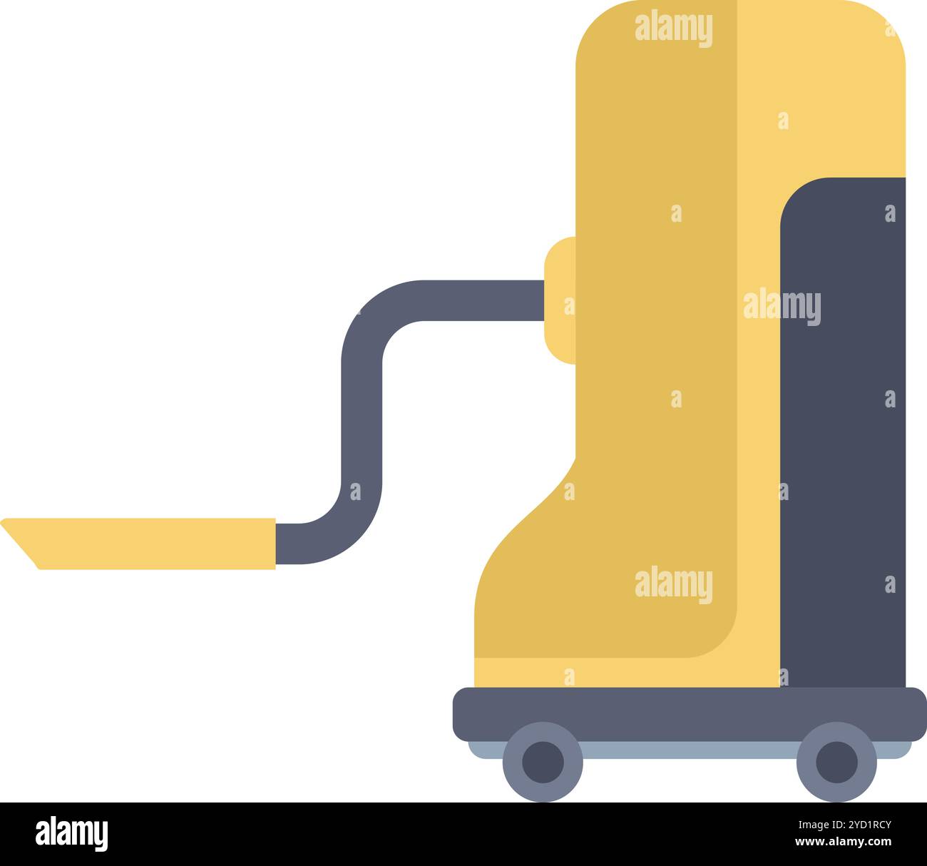 Illustration of a yellow vacuum cleaner standing with its nozzle ...