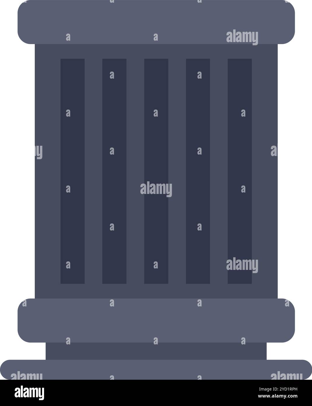 This illustration shows an ancient greek column standing upright ...