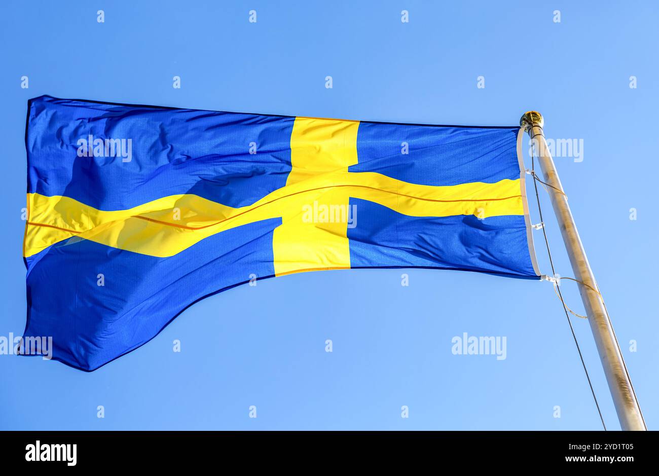 National flag of Sweden flying in the wind Stock Photo - Alamy