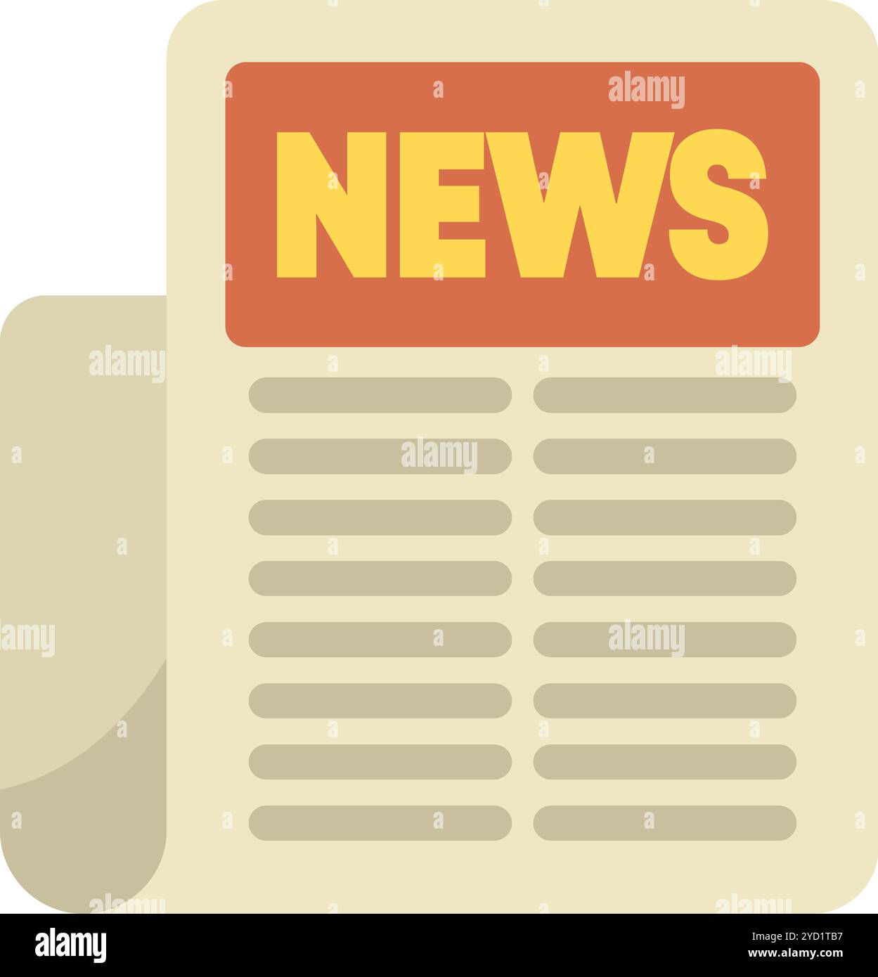 Simple flat illustration of a newspaper featuring a prominent news ...