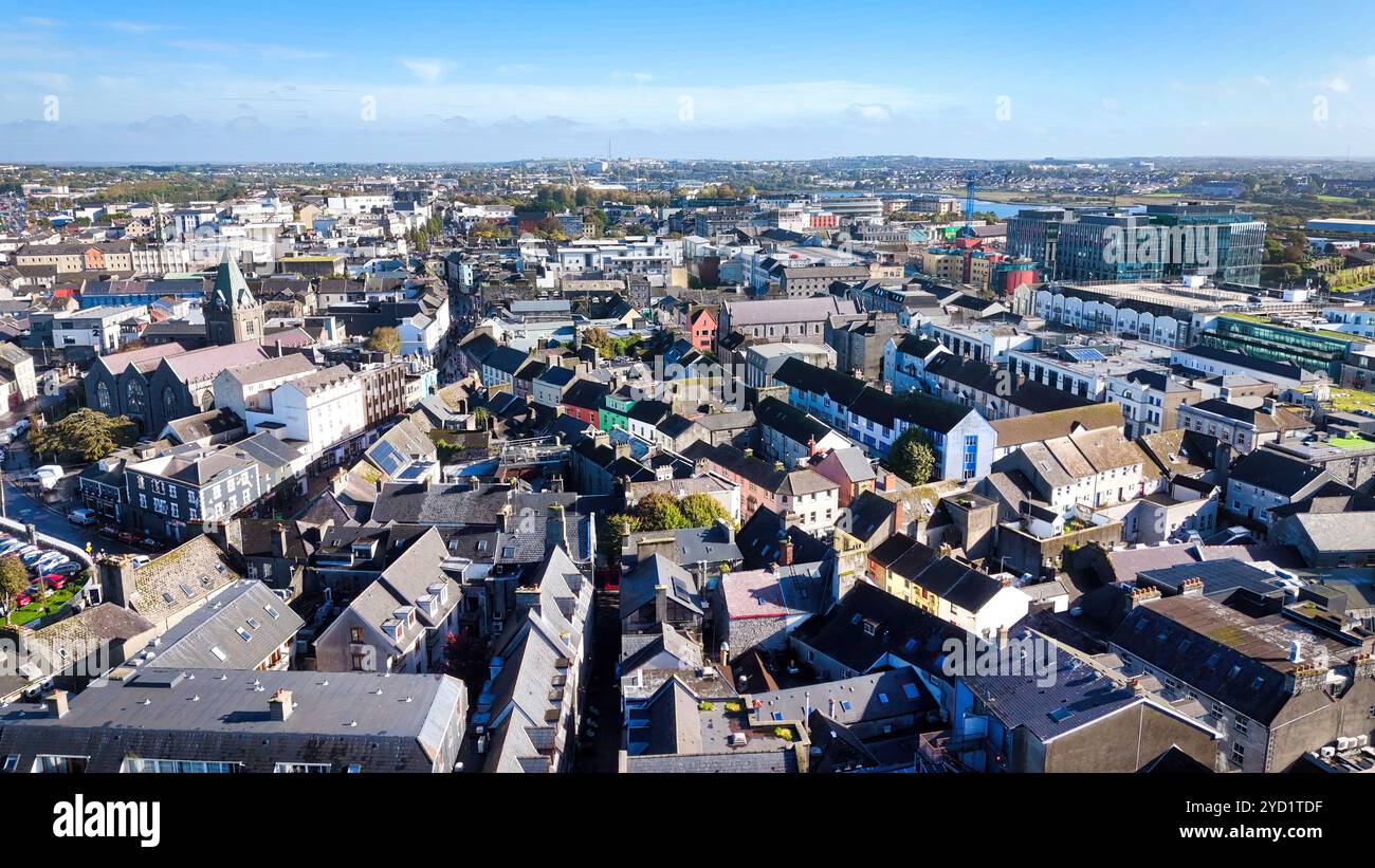 City of Galway Ireland aerial view over the Claddagh district Stock ...