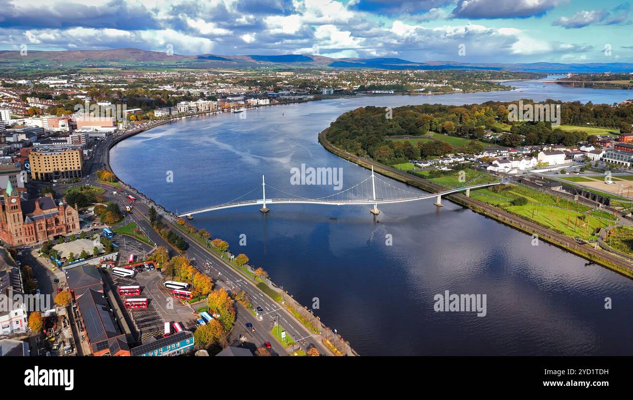 City of Derry aka Londonderry in Northern Ireland aerial view - A ...