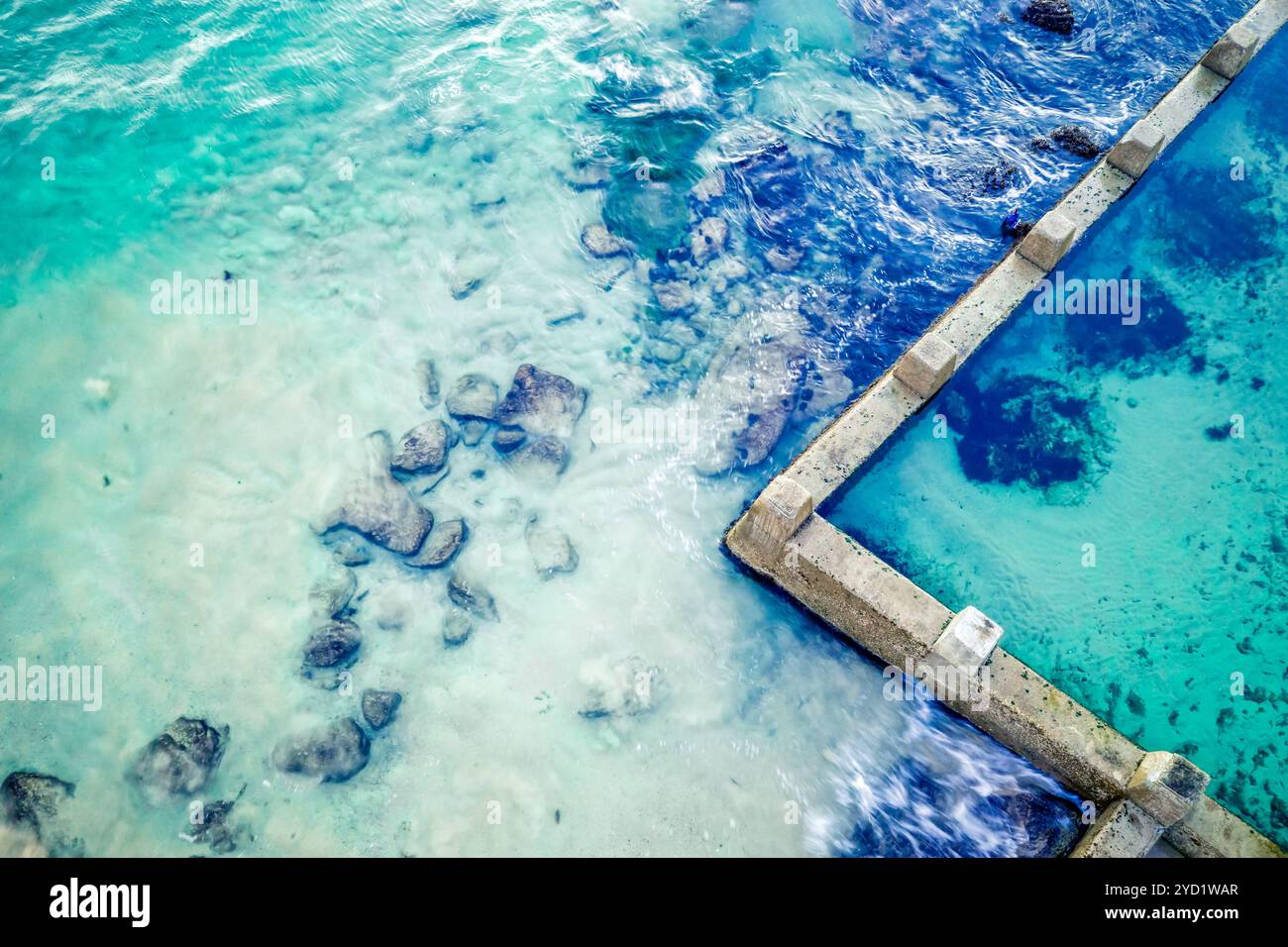 Aerial abstract of ocean and rock pool Stock Photo - Alamy