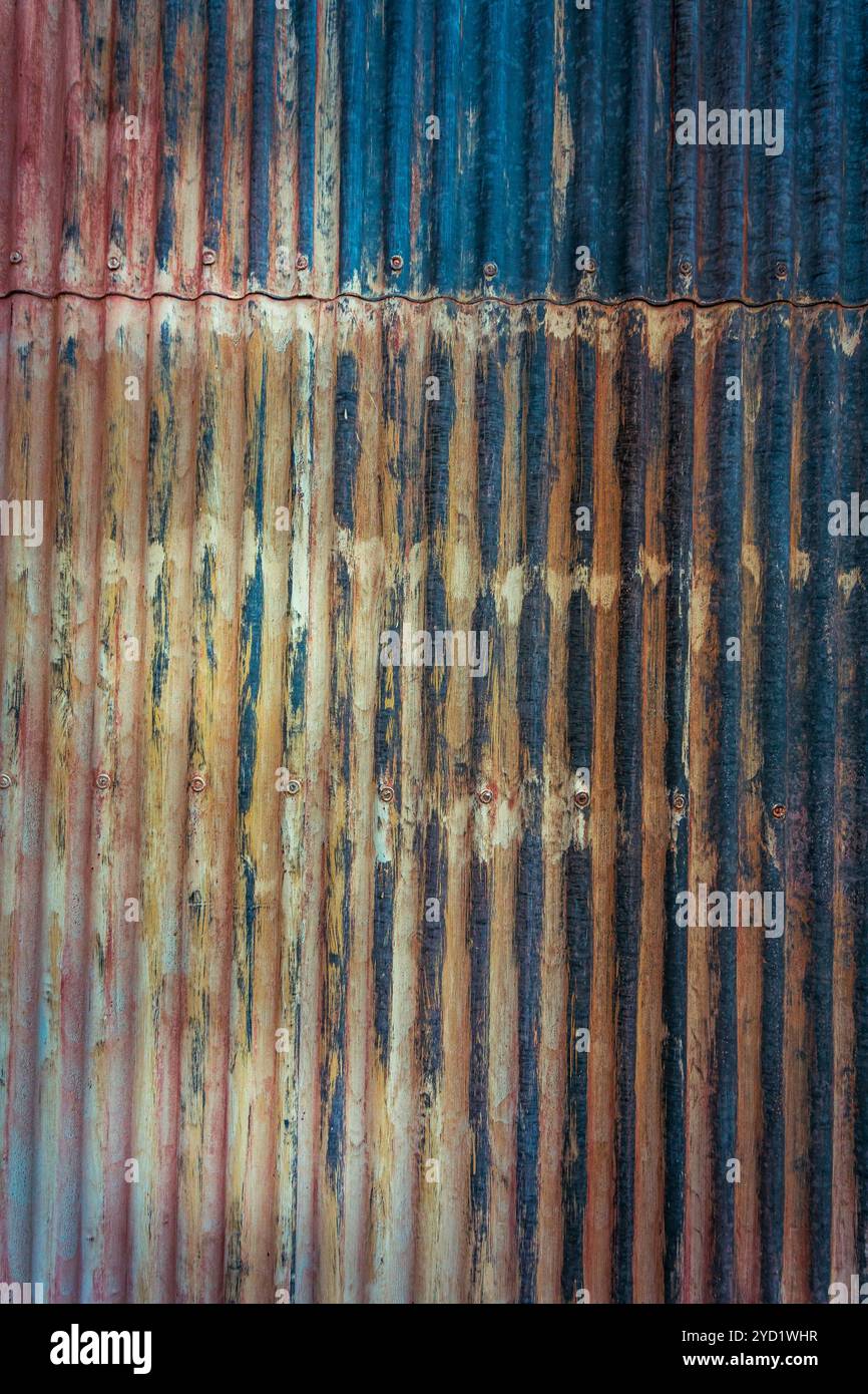 Corrugated iron aged patina Stock Photo - Alamy