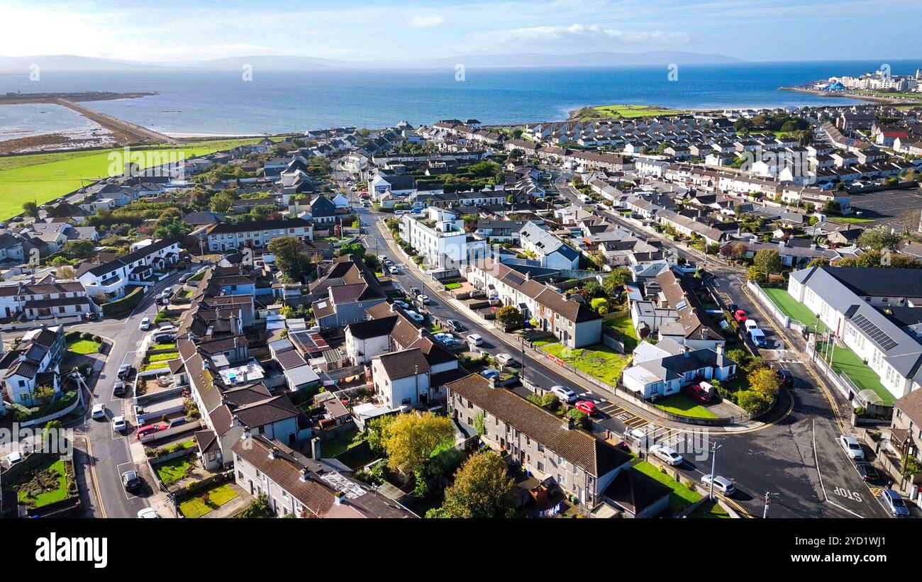 City of Galway Ireland aerial view over the Claddagh district ...