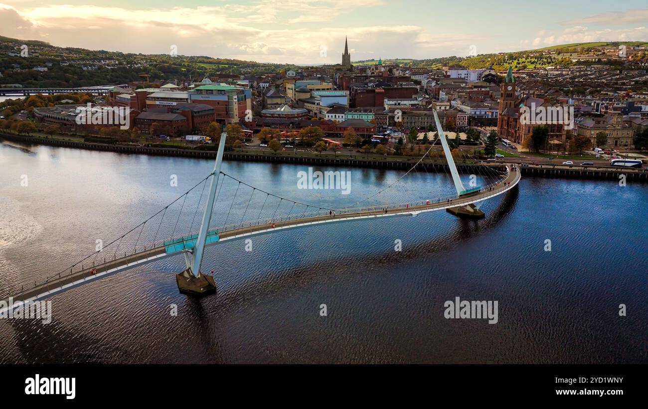 City of Derry aka Londonderry in Northern Ireland aerial view - A ...