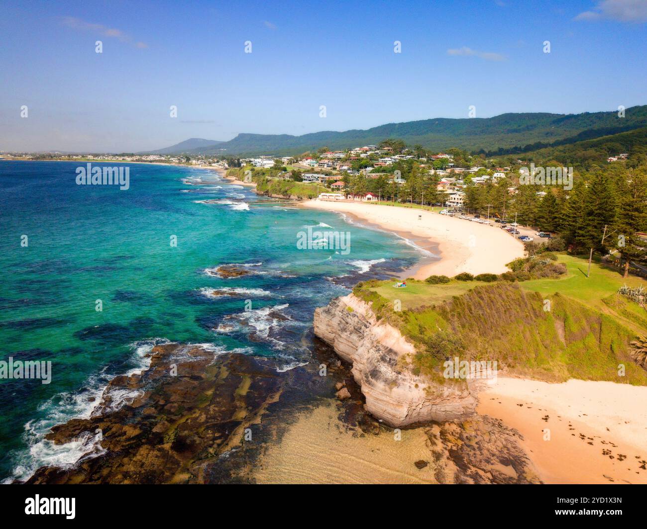 Coastal beach scene views to Austinmer beach Stock Photo - Alamy