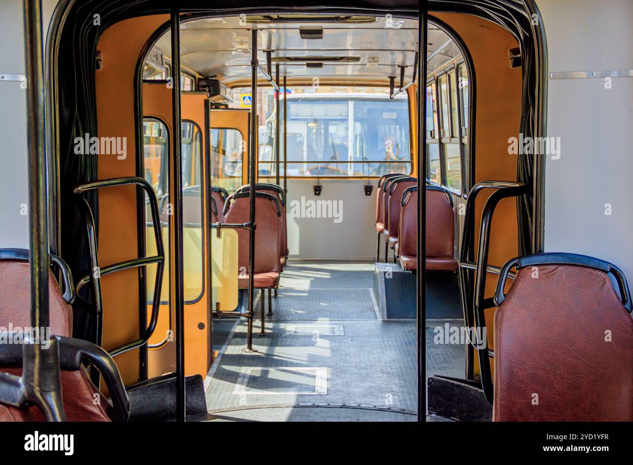 Seats on the bus. Public transport . Carriage of passengers Stock Photo ...