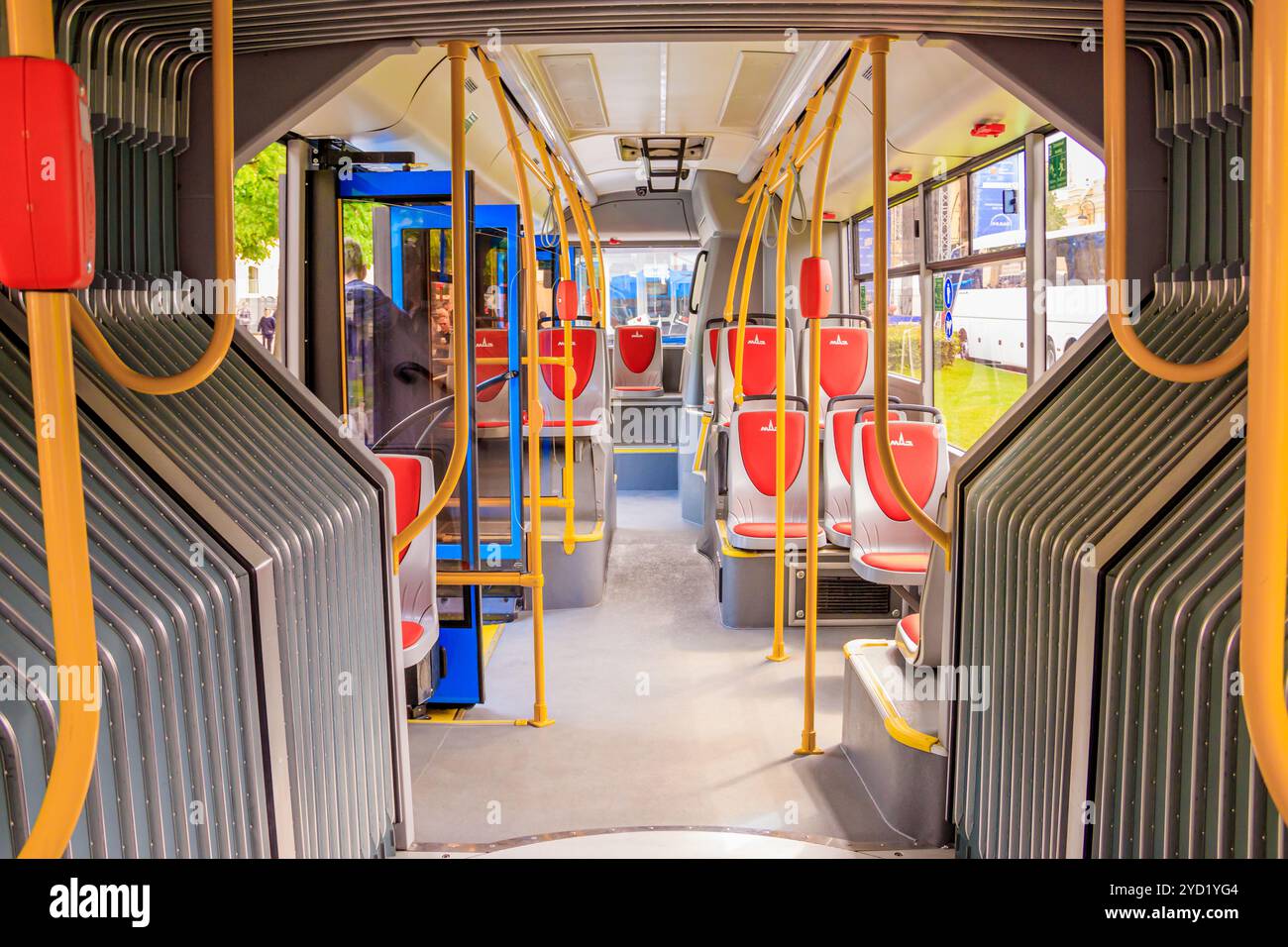 Seats on the bus. Public transport . Carriage of passengers Stock Photo ...