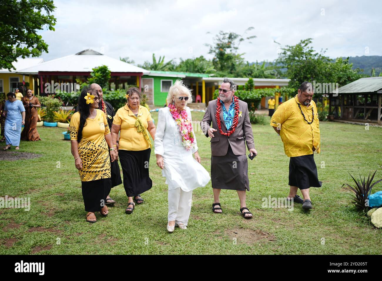 Queen Camilla is given a tour during her visit to the Samoa Victim ...