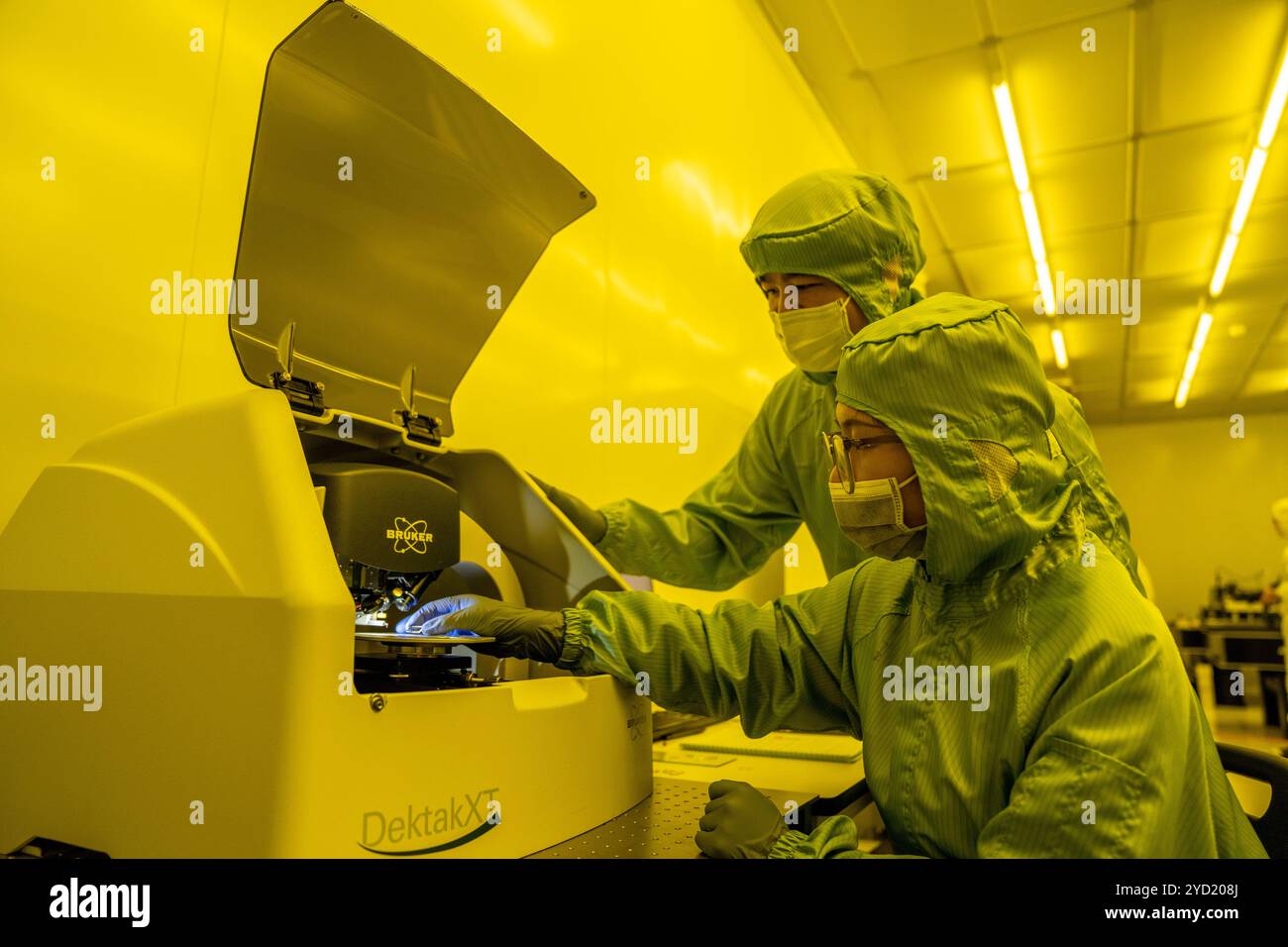 HEFEI, CHINA - OCTOBER 24, 2024 - A researcher conducts a grating ...