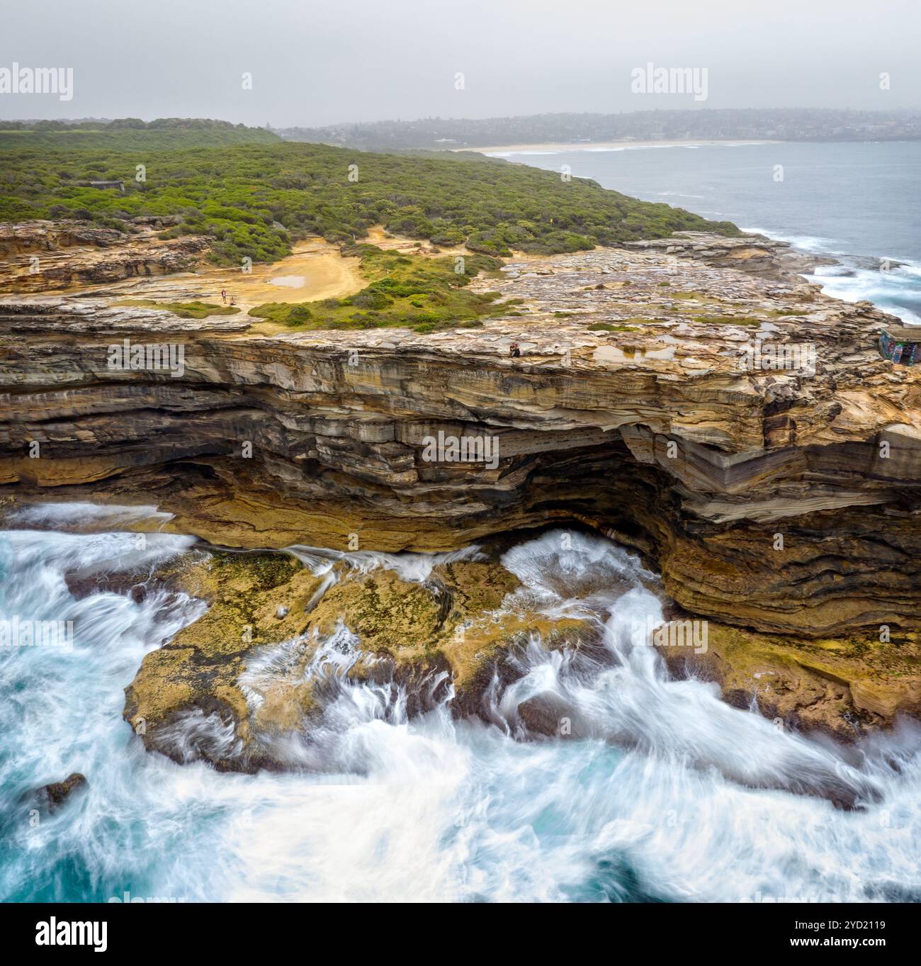Coastal erosion of Sydney sandstone headland Stock Photo - Alamy