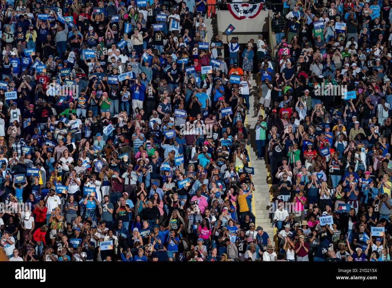 A crowd attends a campaign rally with Vice President and Democratic ...