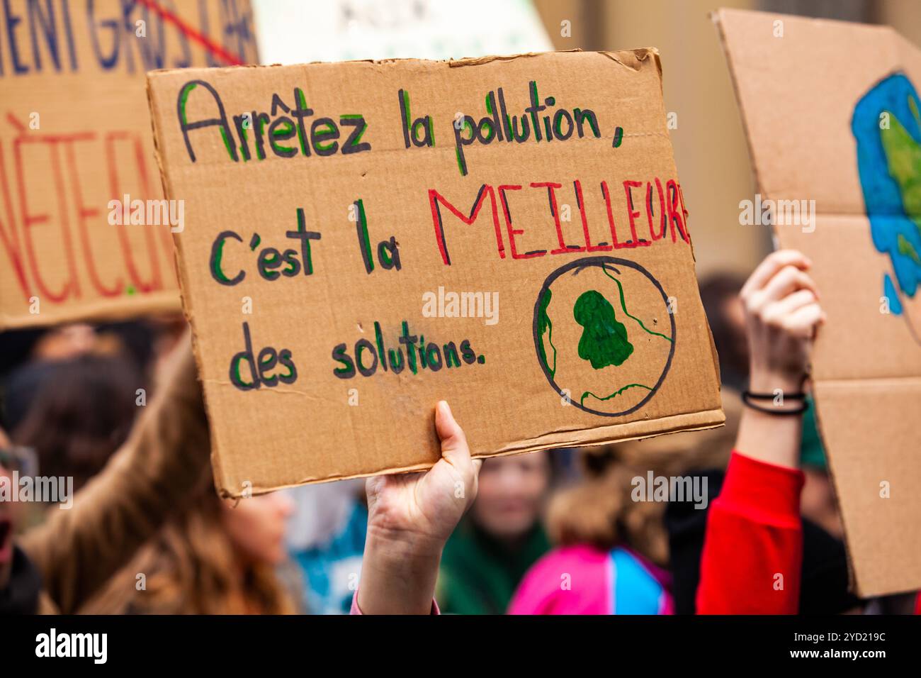 French placard at ecological protest Stock Photo - Alamy