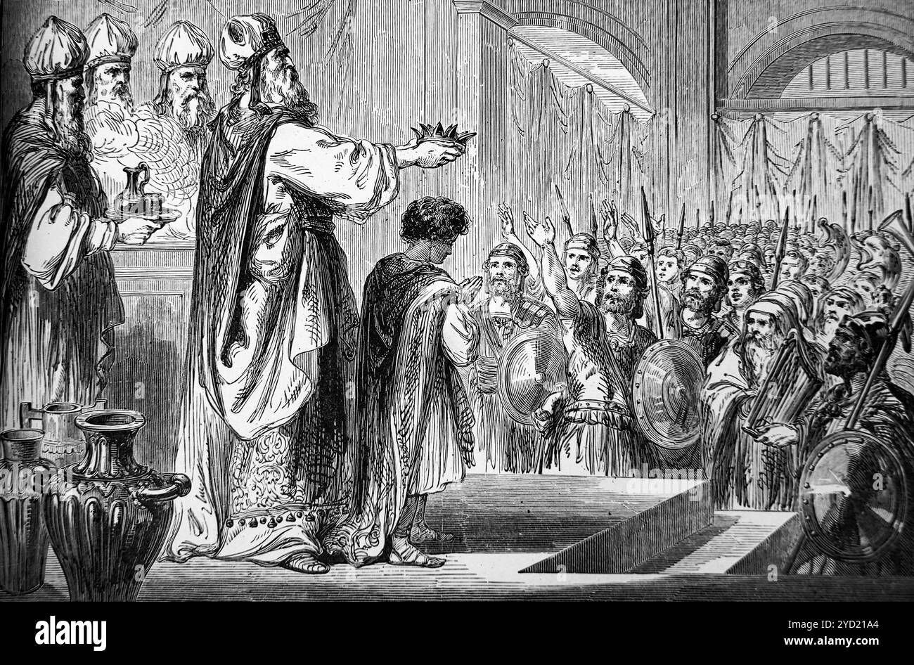 Illustration of The Enthronement of Joash the King of Judah - he was ...
