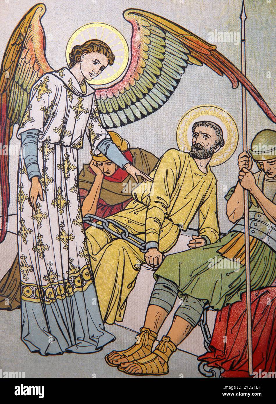 Illustration of Saint Peter Delivered from Prison by an Angel by W.S ...
