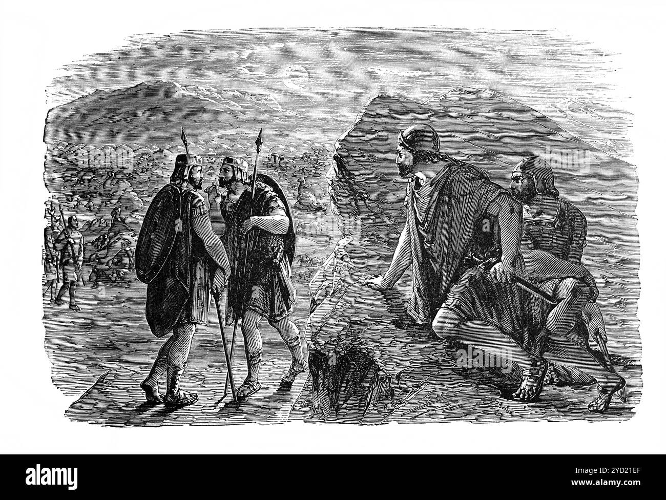 Illustration of Gideon Overhearing the Midianite's Dream (Judges) from ...