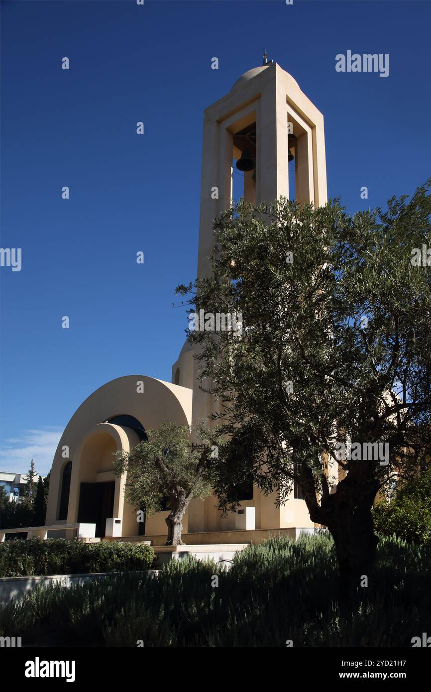 Panagia Faneromeni Greek Orthodox Church and Bell Tower Vouliagmeni Athens Greece Stock Photo ...