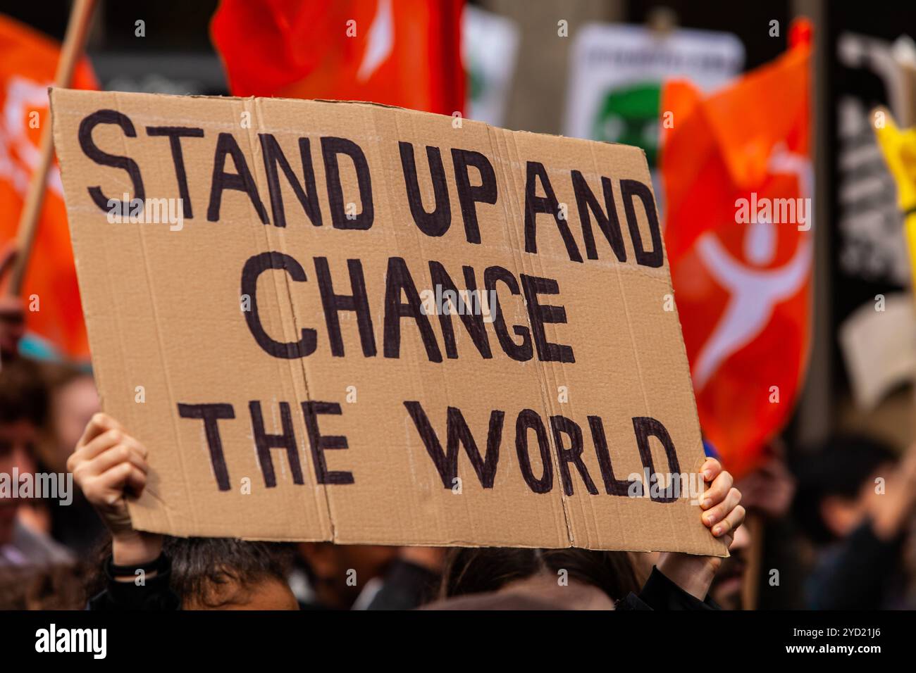 Homemade sign at environmental rally Stock Photo - Alamy