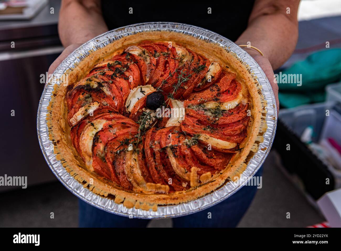 Baked goods at outdoor agriculture fair Stock Photo - Alamy